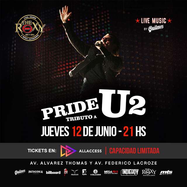 PRIDE - TRIBUTO A U2 en The Roxy Bar & Grill