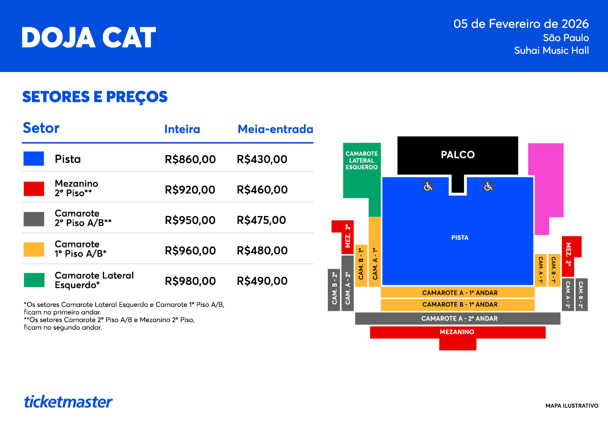 Doja Cat - São Paulo - 05/02/2026 - Venda Geral